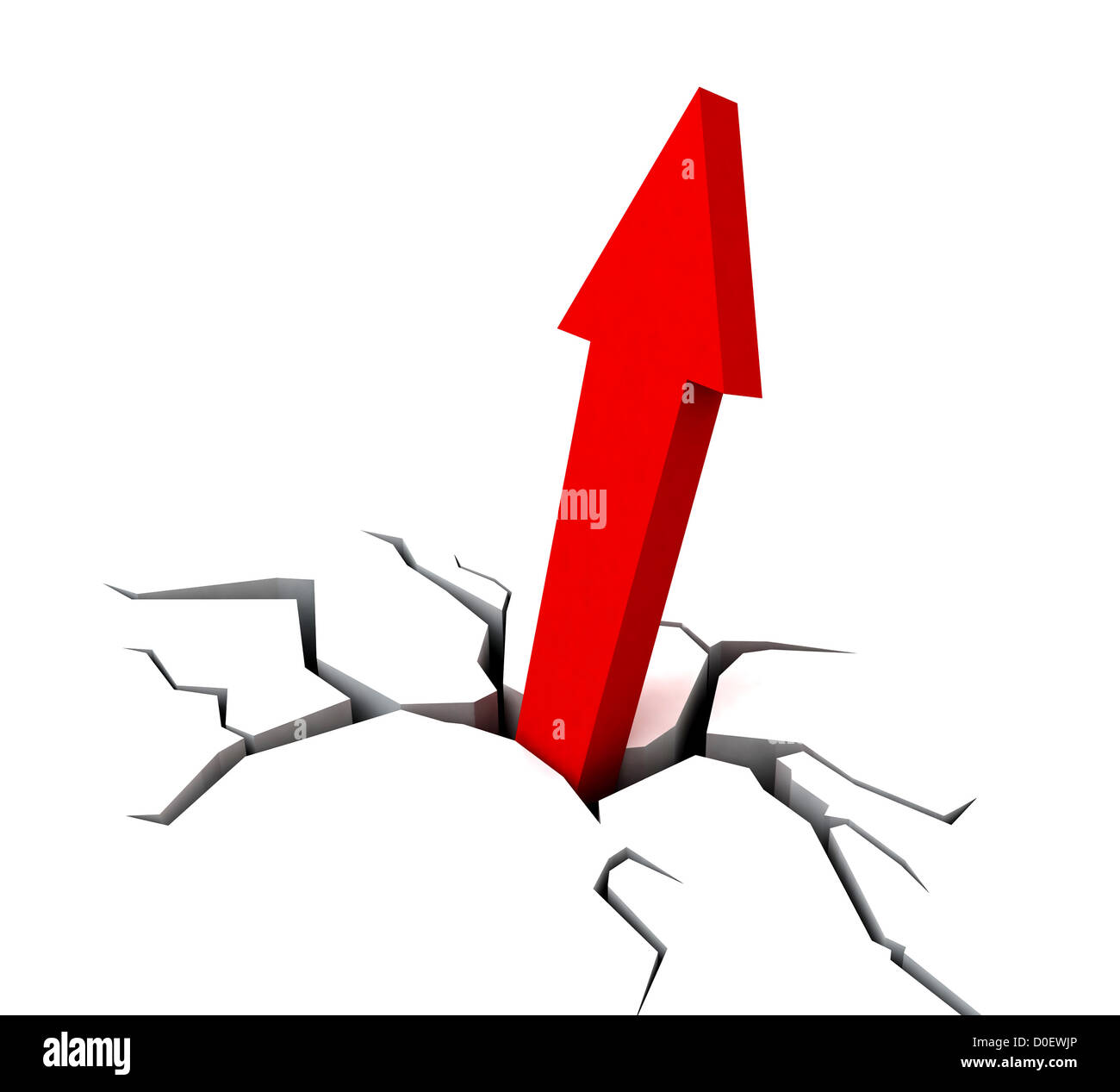 Red Upward Arrow Shows Breakthrough Stock Photo - Alamy