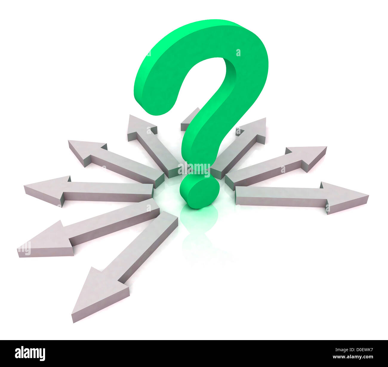Arrows Surrounding Red Question Shows Choice Stock Photo - Alamy