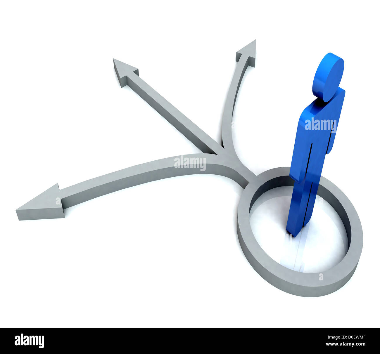 Person With 3 Arrows Shows Choices Stock Photo - Alamy