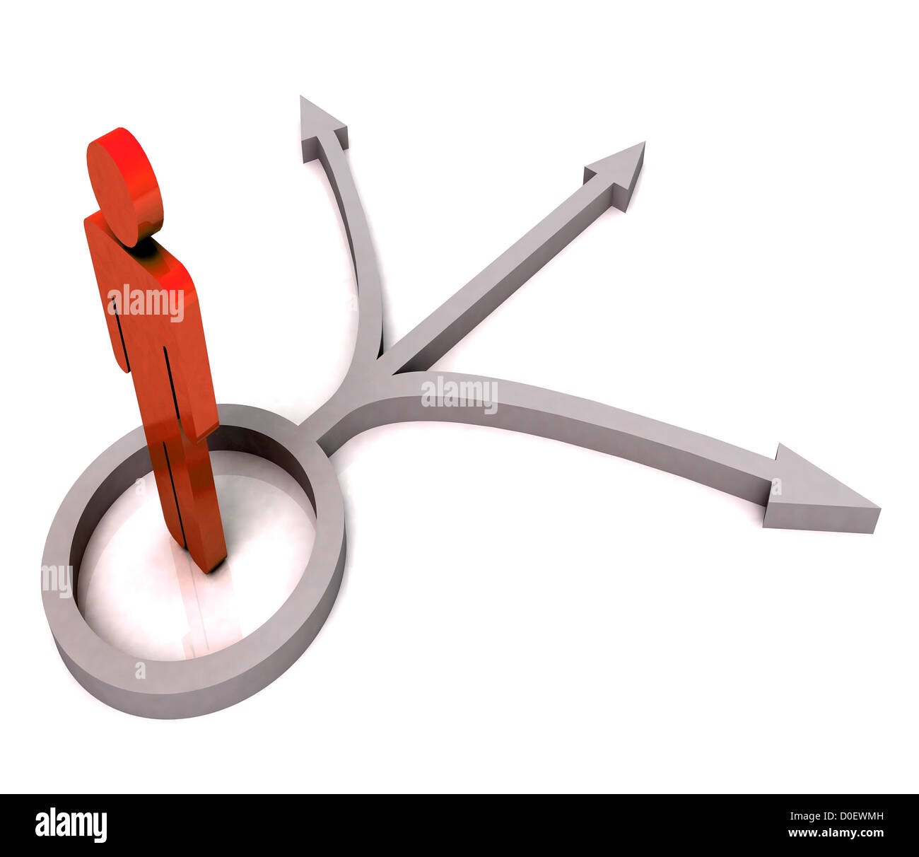 Person With 3 Arrows Shows Choices Stock Photo - Alamy
