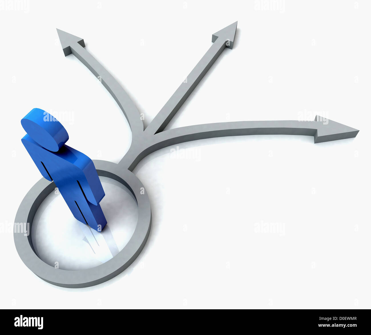 Person With 3 Arrows Shows Choices Stock Photo - Alamy