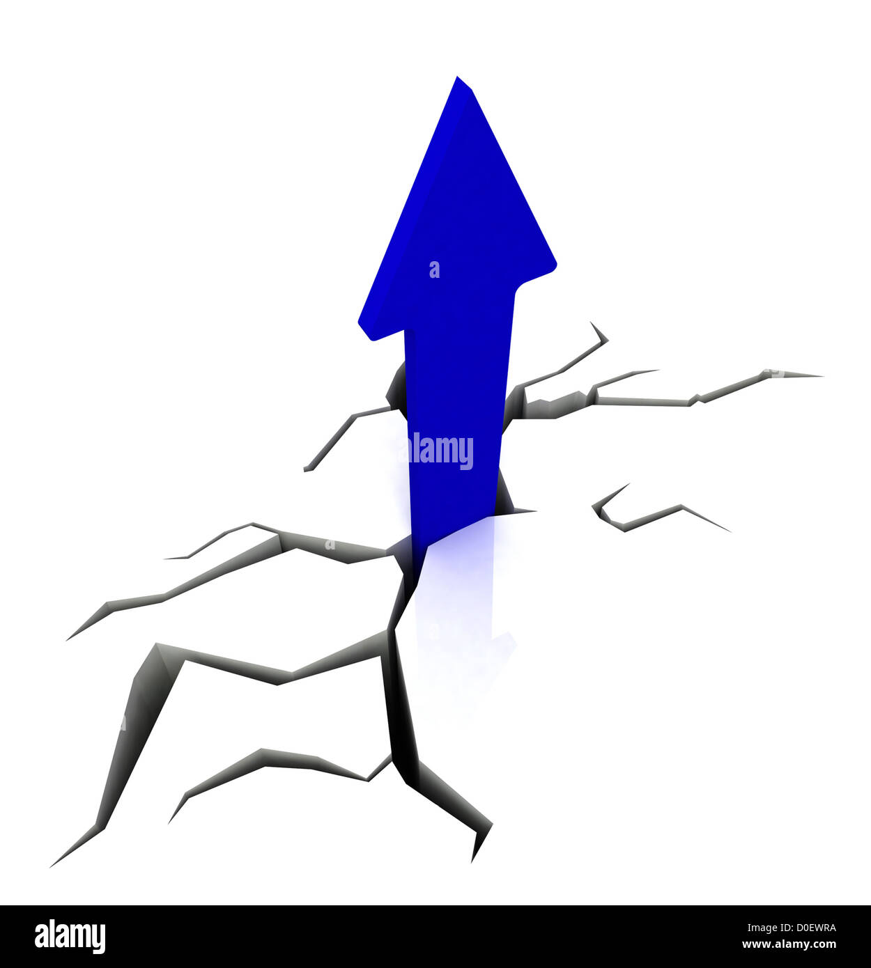 Blue Upward Arrow Showing Breakthrough Profit Achievement Stock Photo ...