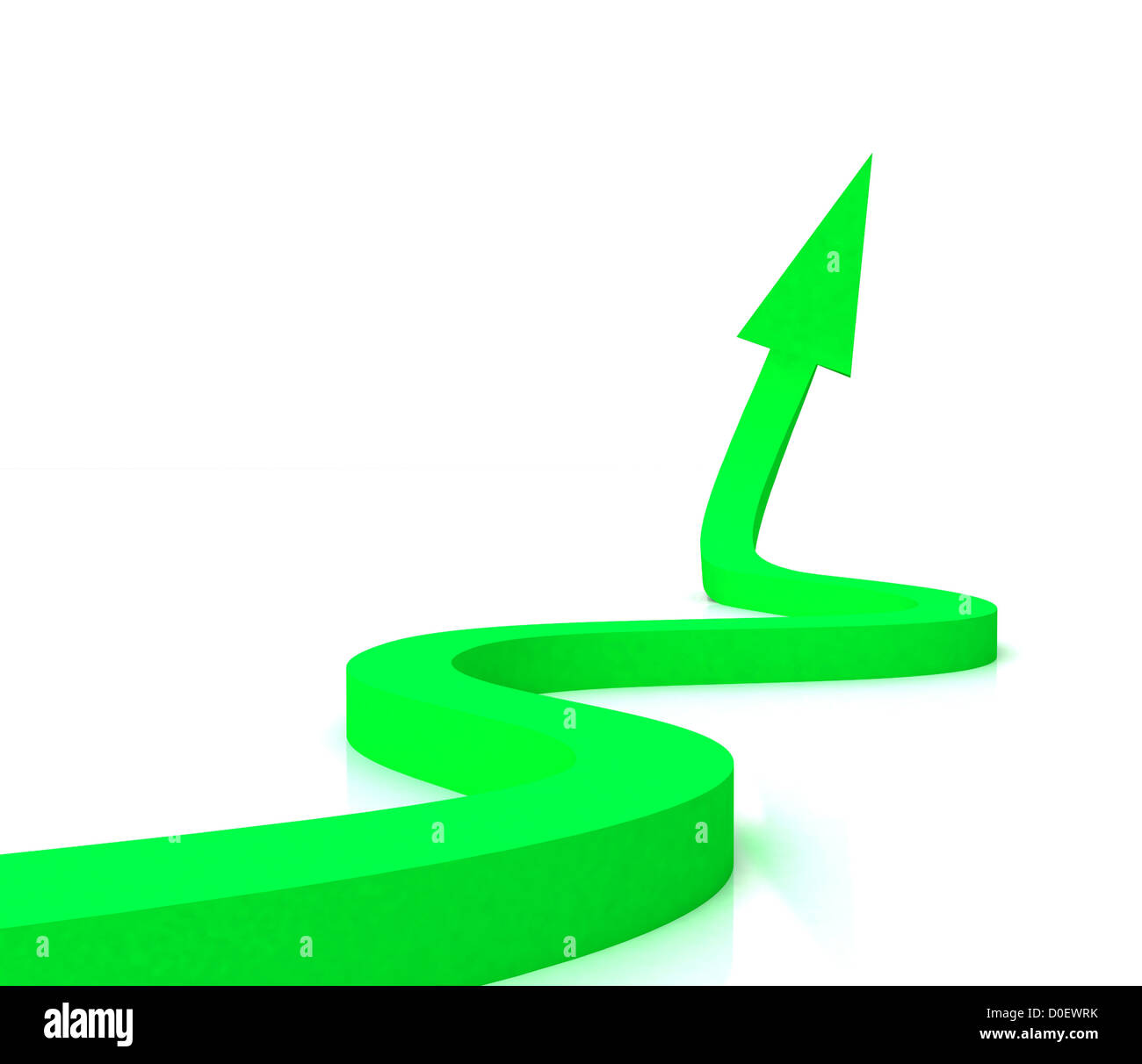 Green Wavy Arrow Showing Success, Growth and Achievement Stock Photo ...