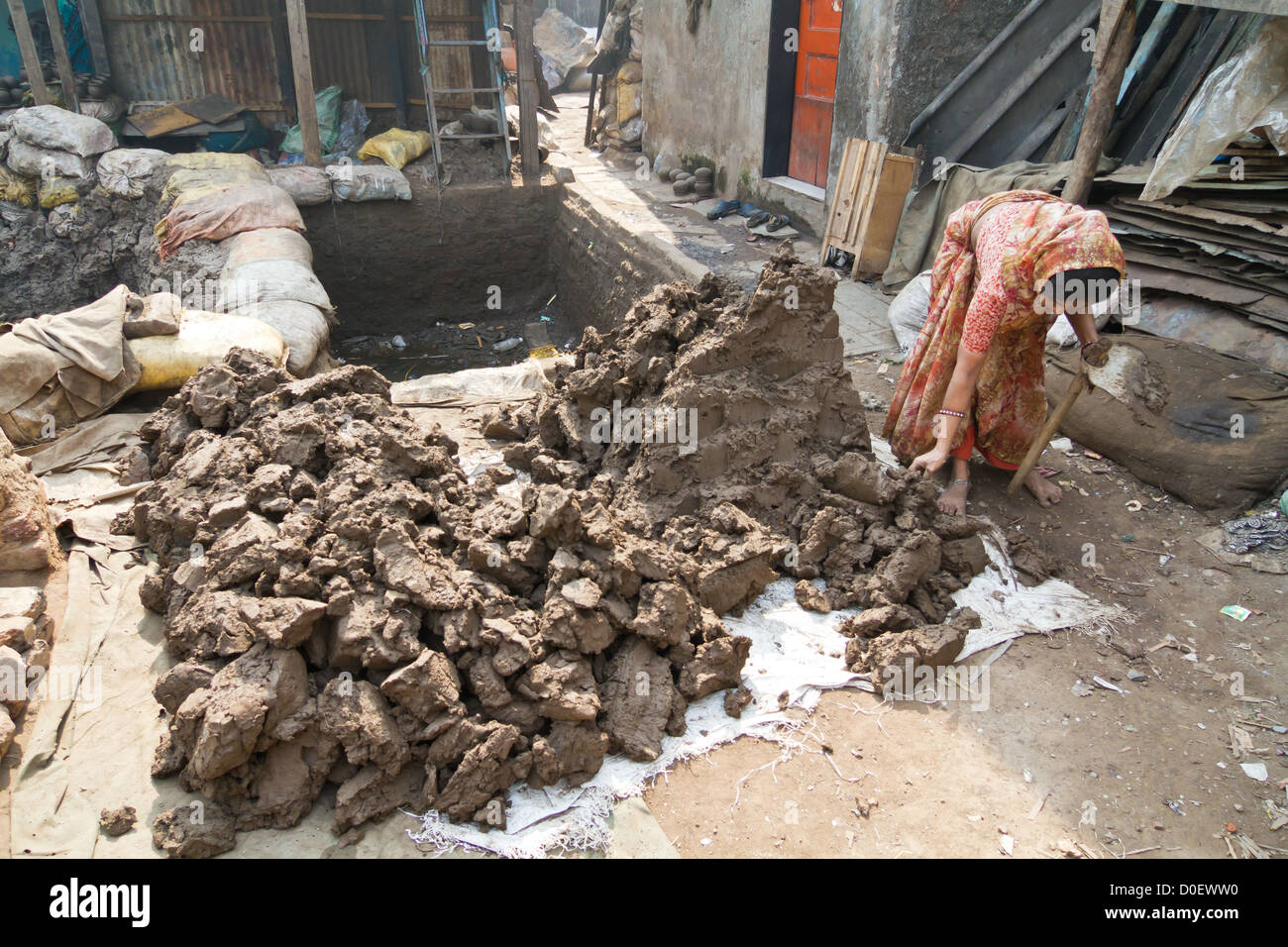 Clay Pit for the Potteries in the Dharavi Slum in Mumbai, India Stock ...