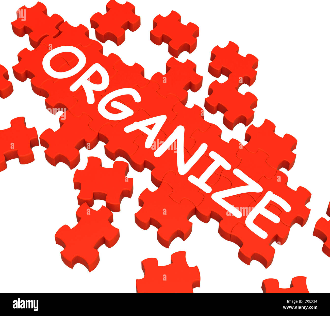 Organize Puzzle Shows Arranging, Managing Or Organizing Stock Photo - Alamy