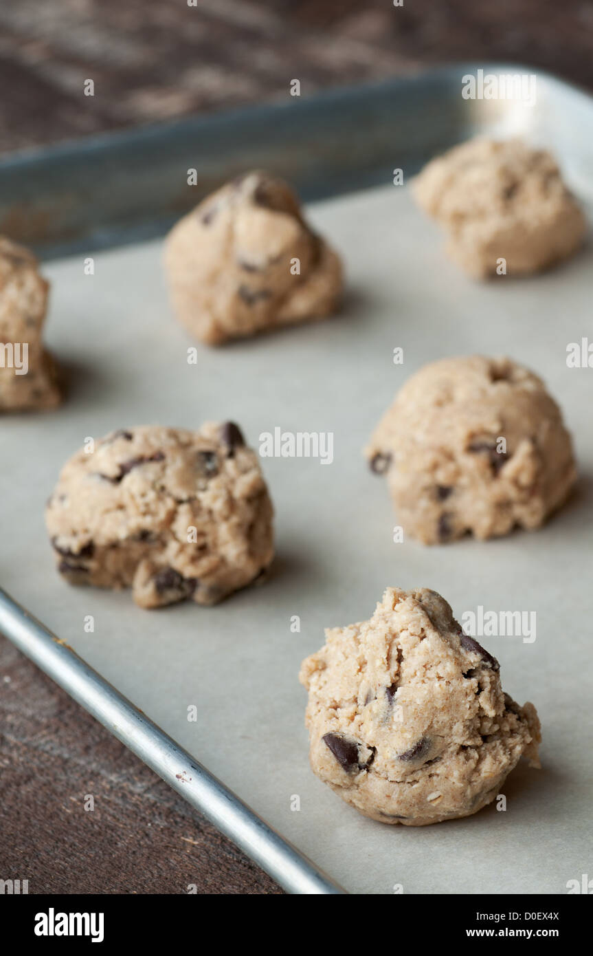 Cookie dough drops ready for the oven Stock Photo - Alamy