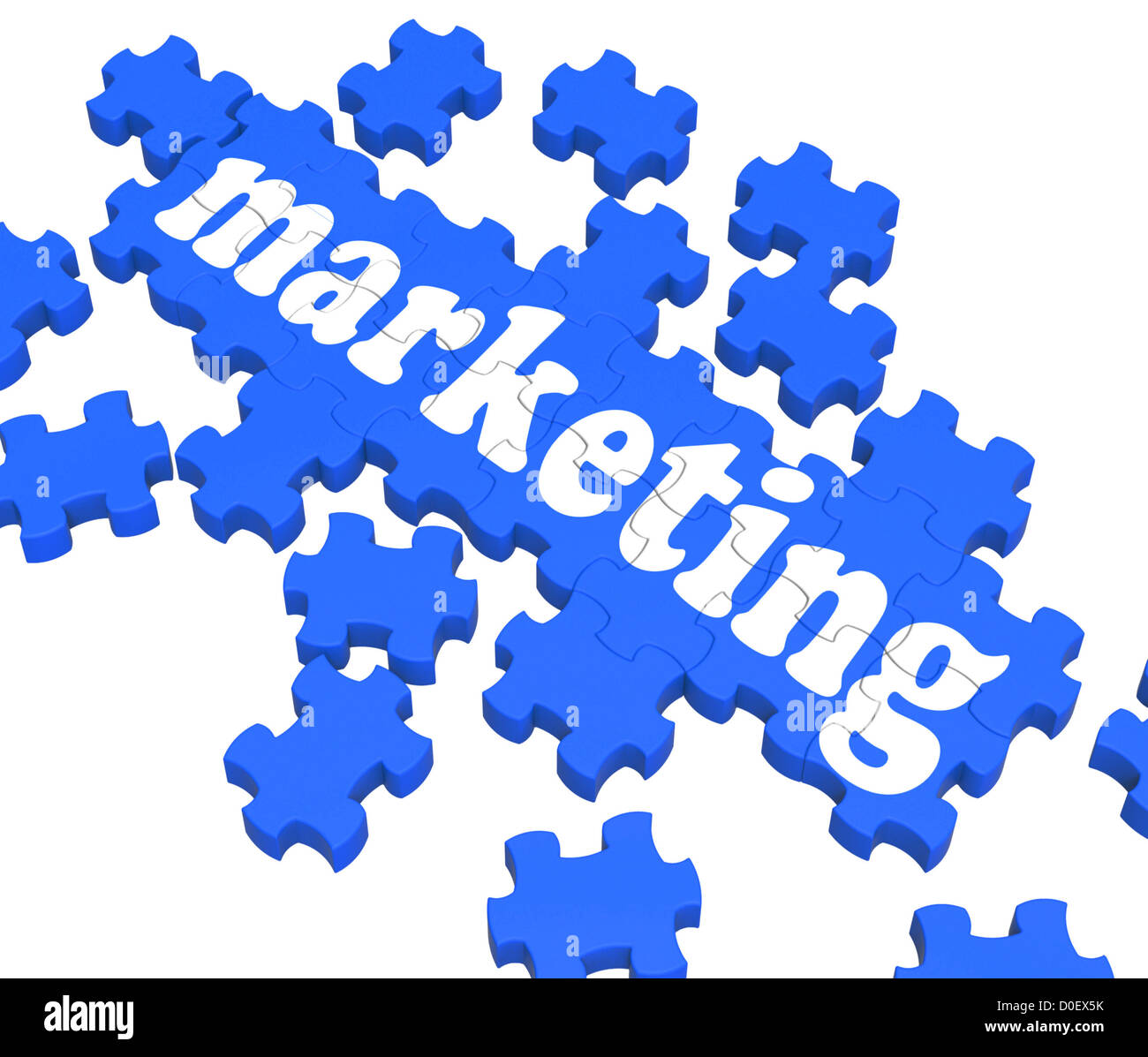 Marketing Puzzle Showing Advertising Sites Or Sales Strategy Stock ...