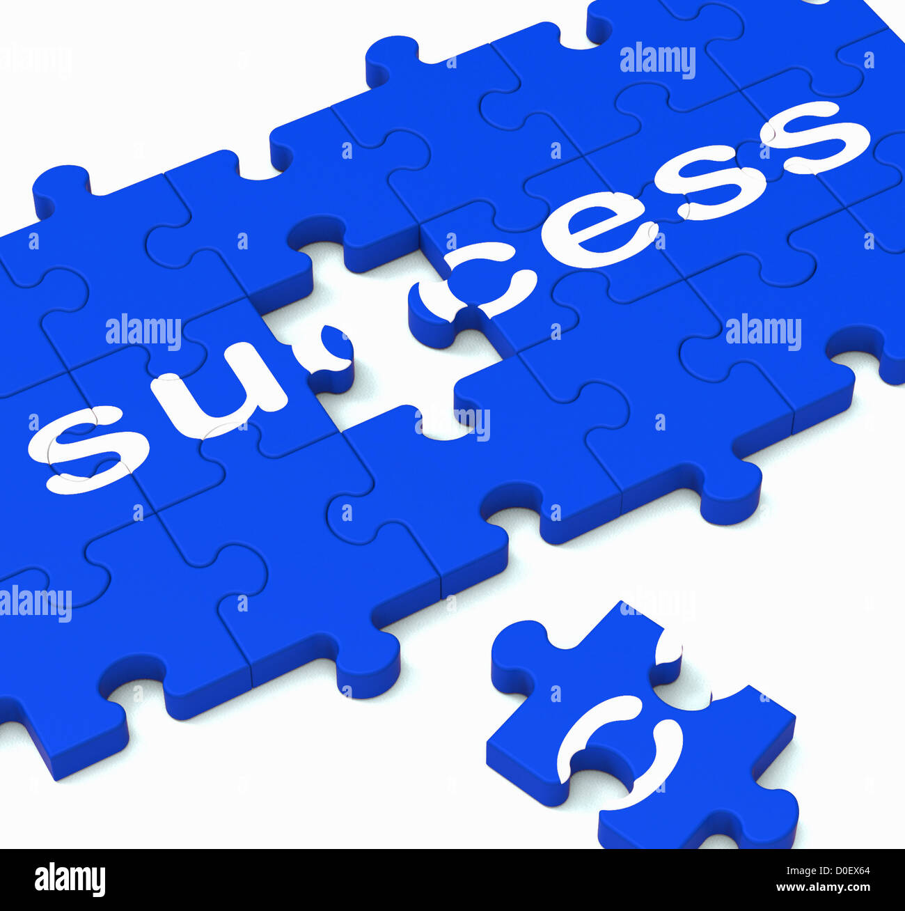 Success Jigsaw Shows Achievement Of Solution Stock Photo - Alamy