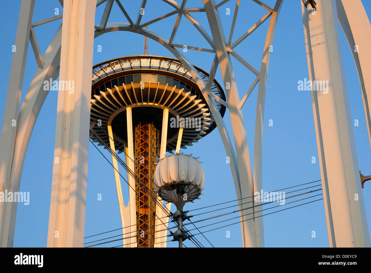 WA07891-00...WASHINGTON - Space Needle viewed through the arches at the ...