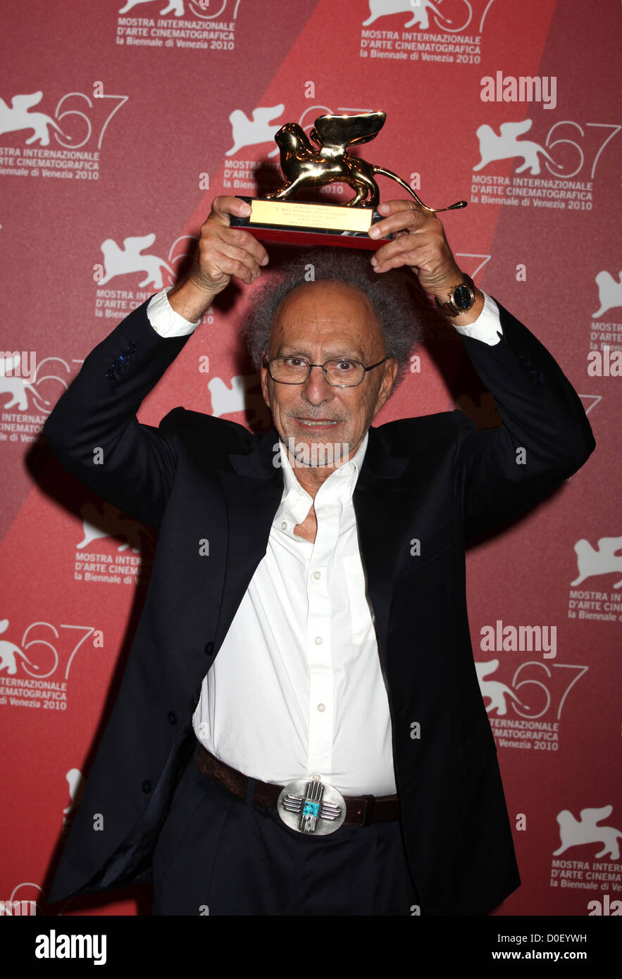 Monte Hellman shows his Golden Lion Award an overall work The 67th ...