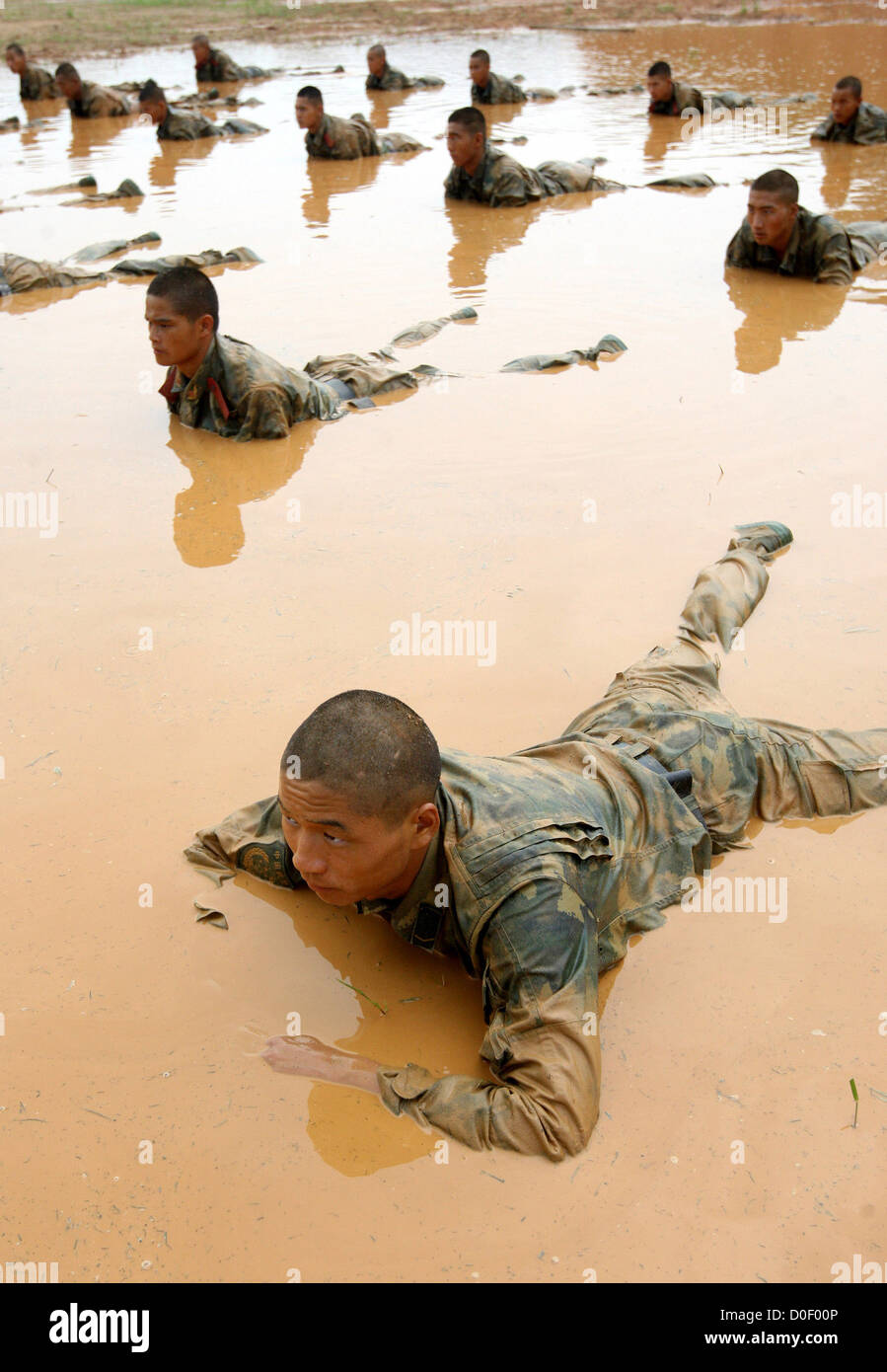 Soldiers take part in extreme physical training during an anti ...