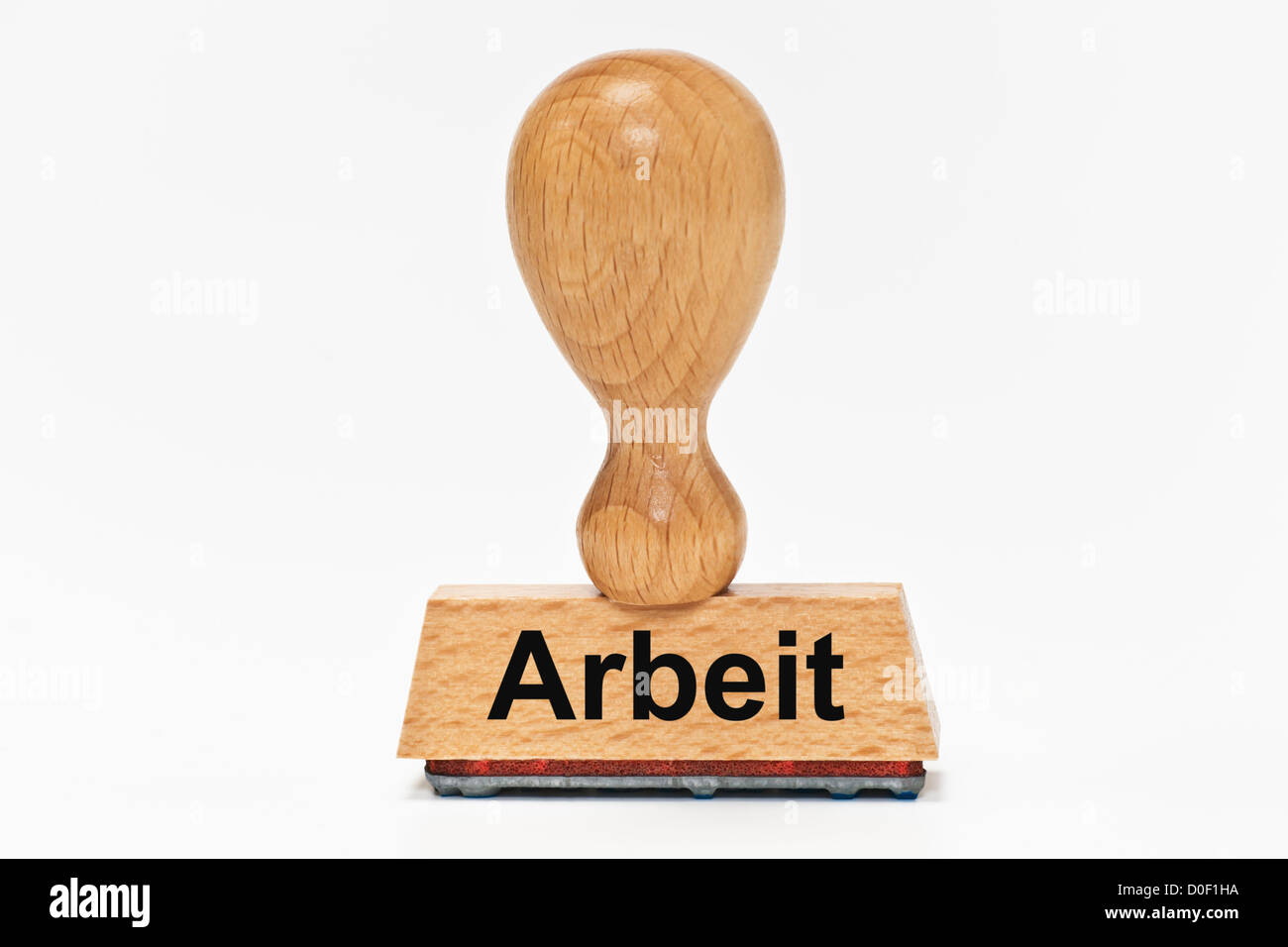 One Stamp with the German inscription Arbeit (Job) upright, background ...