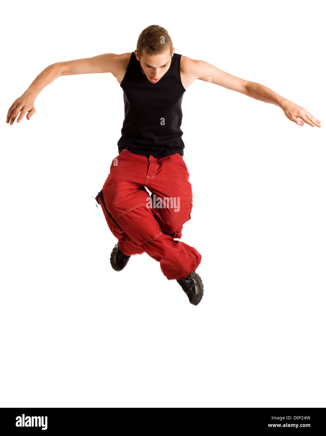 Young Man Jumping Stock Photo - Alamy