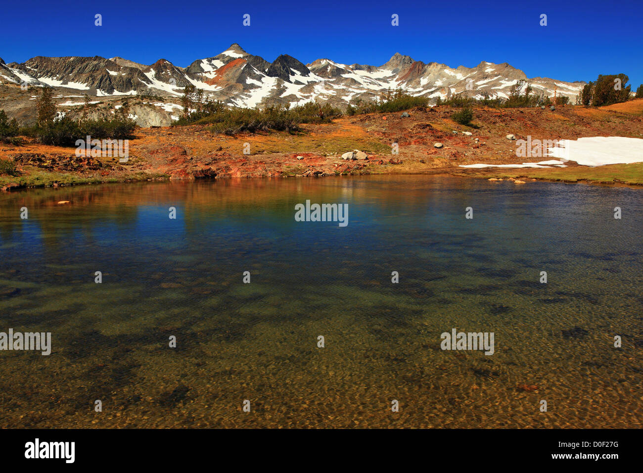 Ritter Range and an unnamed lake in the Ansel Adams Wilderness ...
