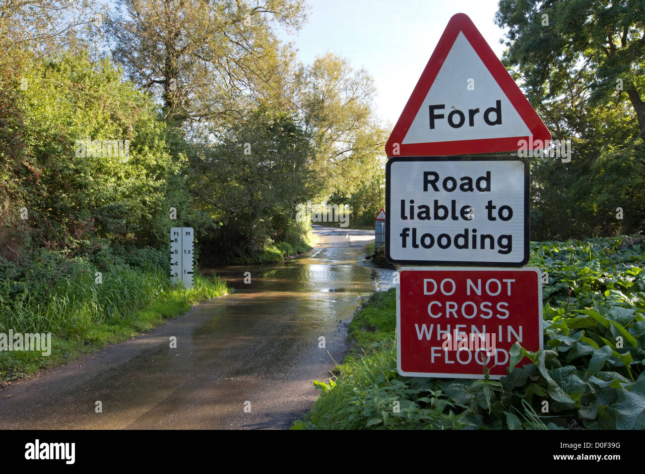 River ford crossing, Worcestershire, England, UK Stock Photo - Alamy