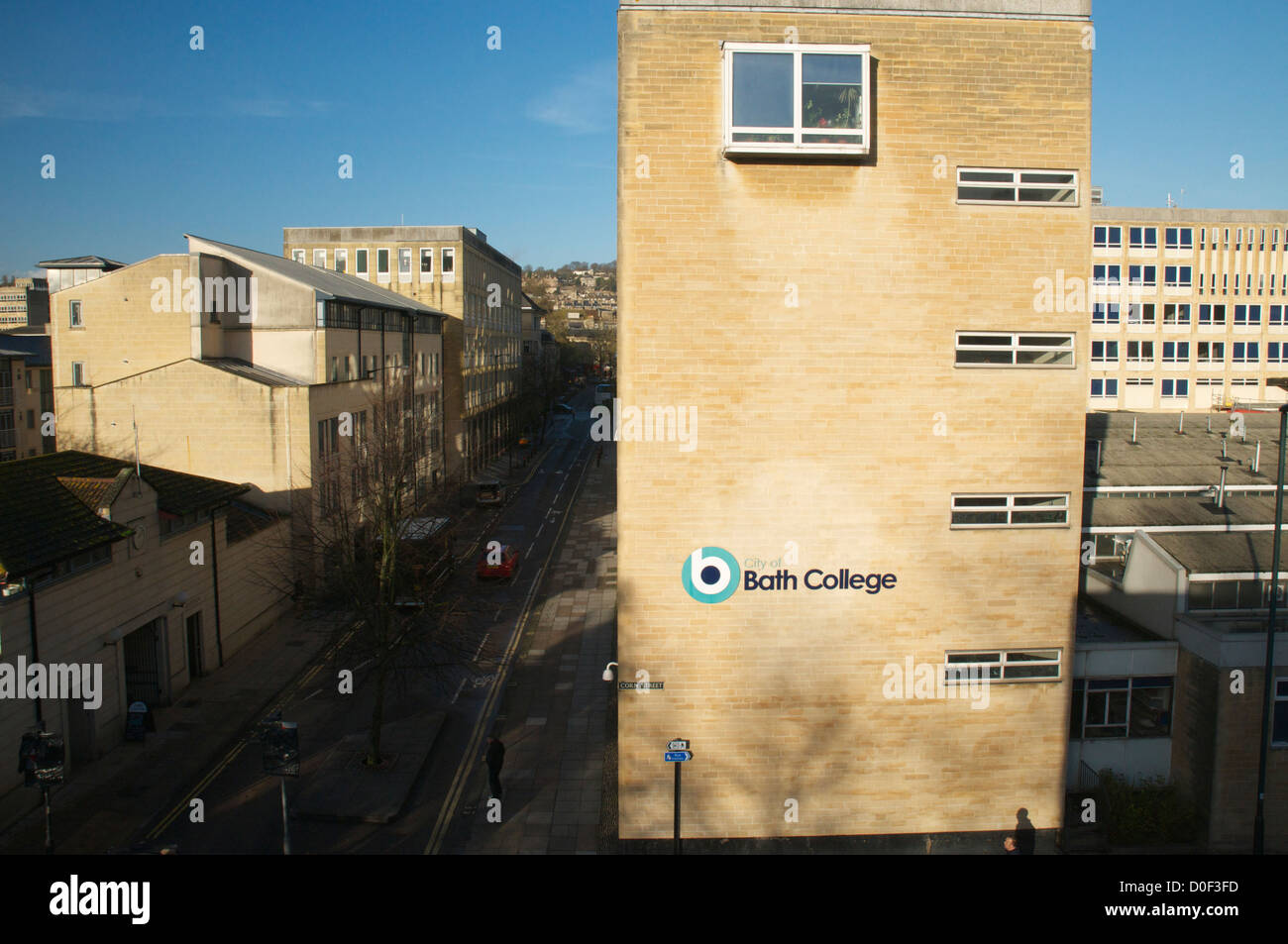 Bath college bathed in golden winter sunlight Stock Photo - Alamy