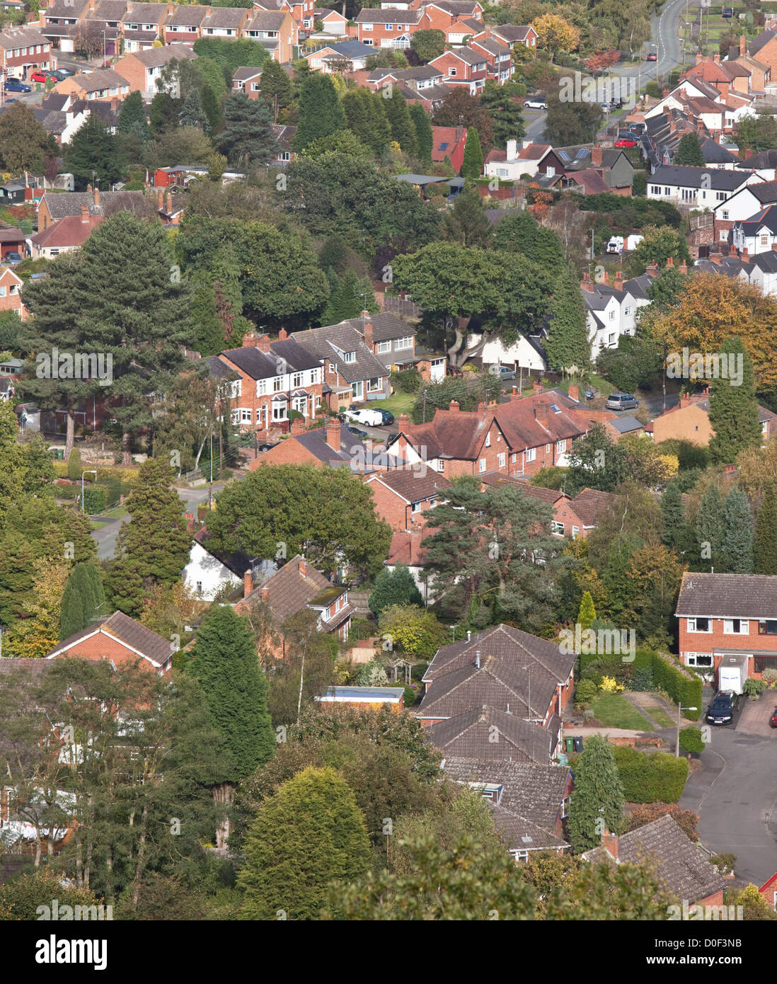 The town of Kinver from Kinver Edge, Staffordshire, England, UK Stock ...