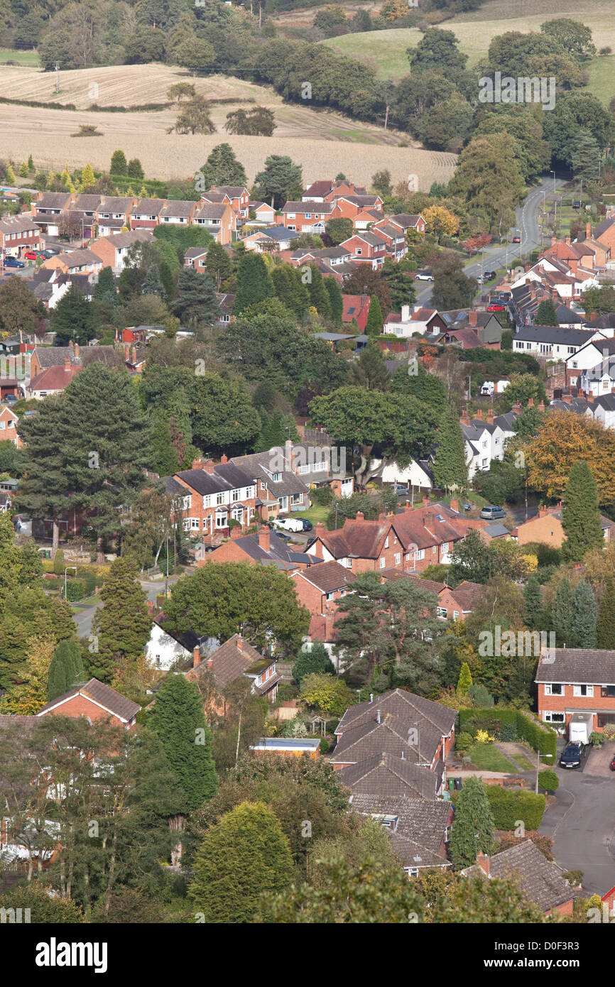 The town of Kinver from Kinver Edge, Staffordshire, England, UK Stock ...