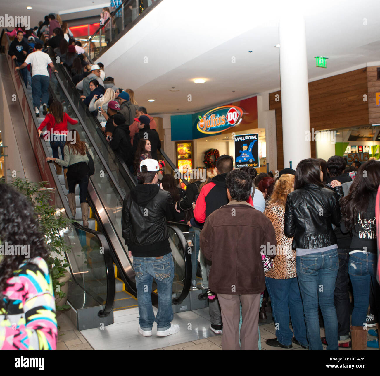 Nov. 22, 2012 - Modesto, CA, USA - People use use both escalators to ...