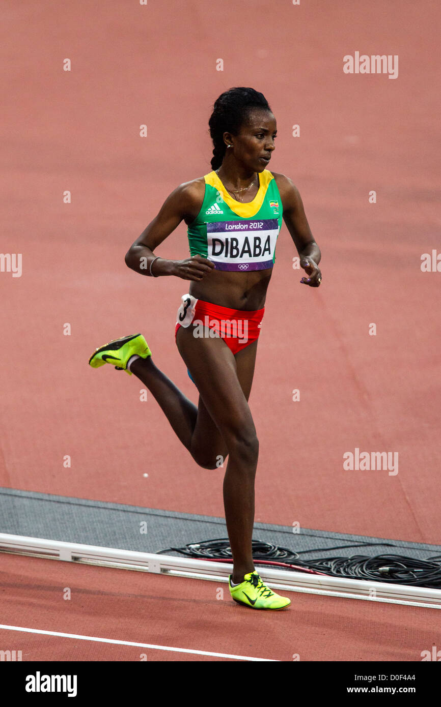 Tirunesh Dibaba (ETH) competing in the Women's 5000m final at the ...