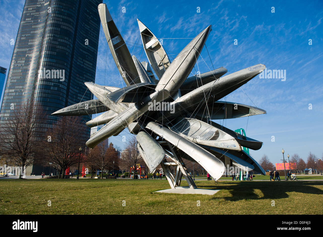 Nancy Rubins' sculpture, Monochrome II Chicago, at Navy Pier in Chicago ...