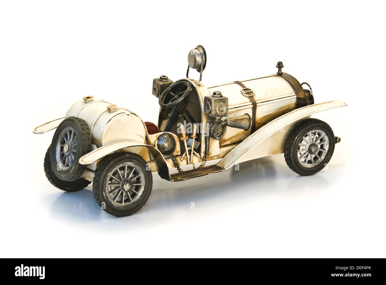 back of white oldtimer model Stock Photo - Alamy