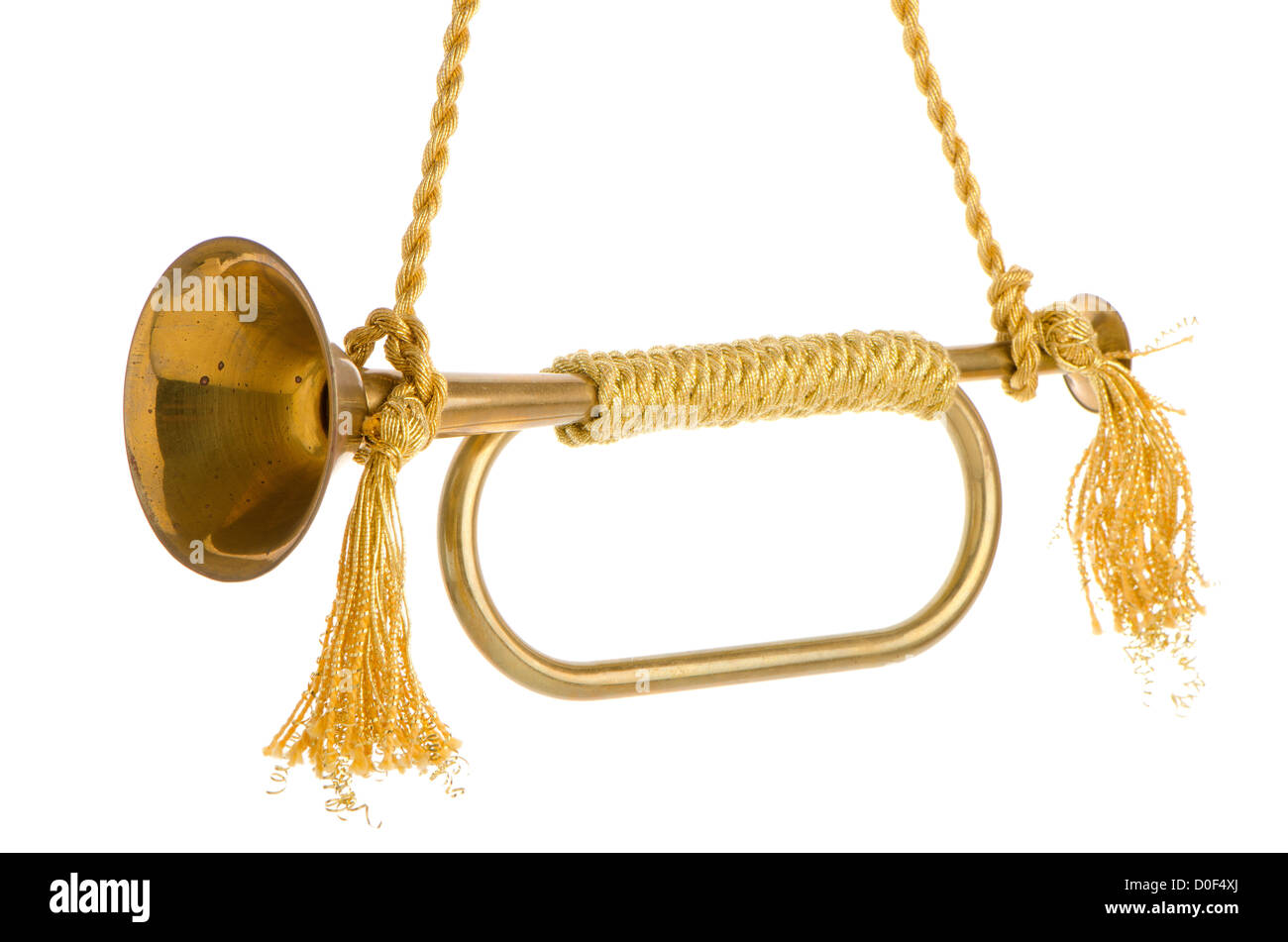 Antique Bugle isolated on white background Stock Photo - Alamy