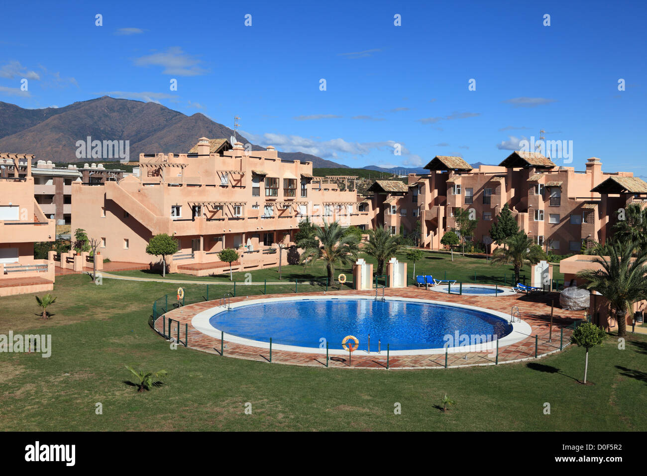 Spanish holiday resort pool hi-res stock photography and images - Alamy