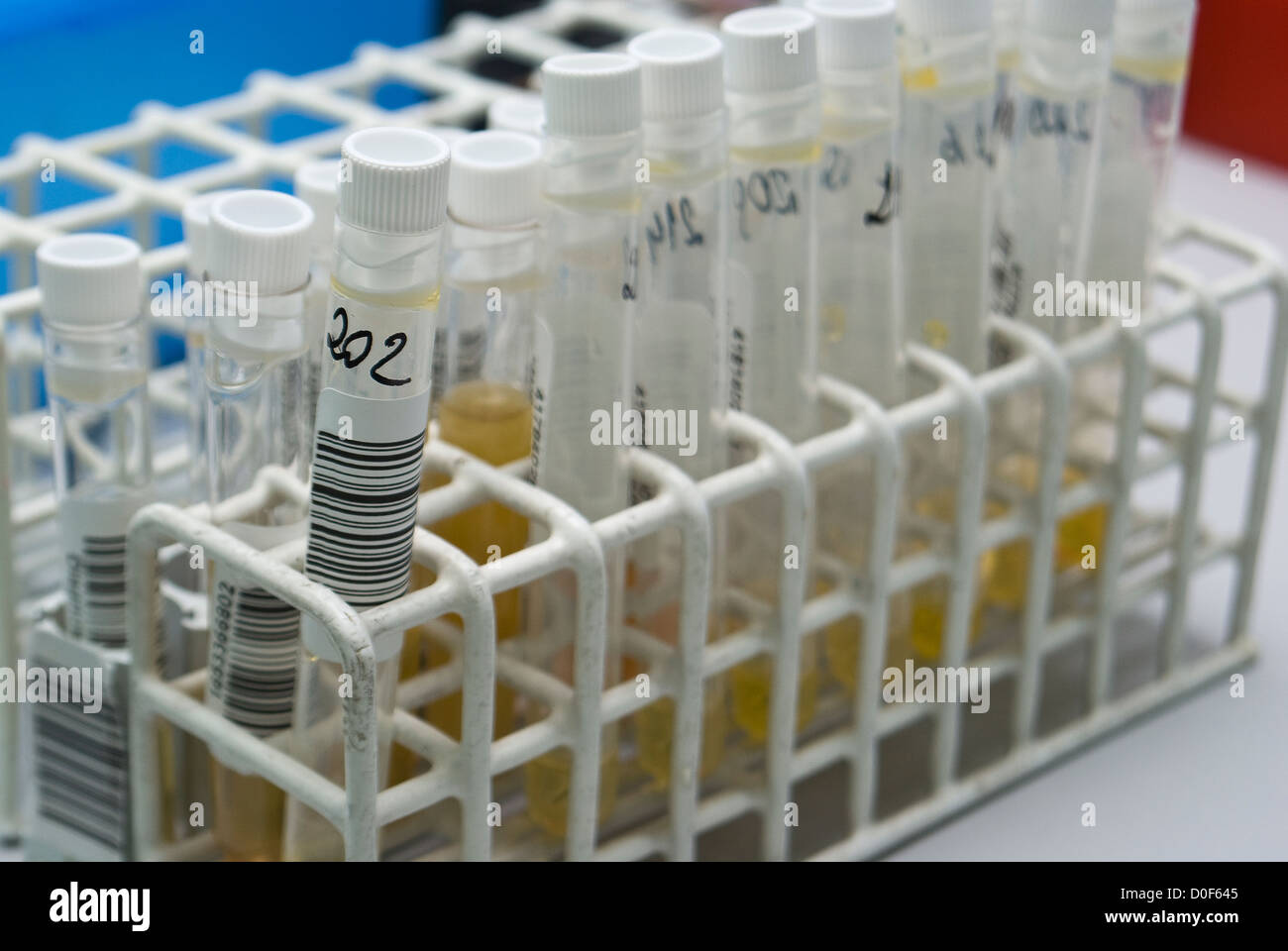 test tubes with white cap Stock Photo - Alamy