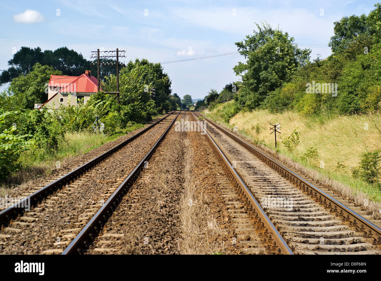 rail tracks in country Stock Photo - Alamy