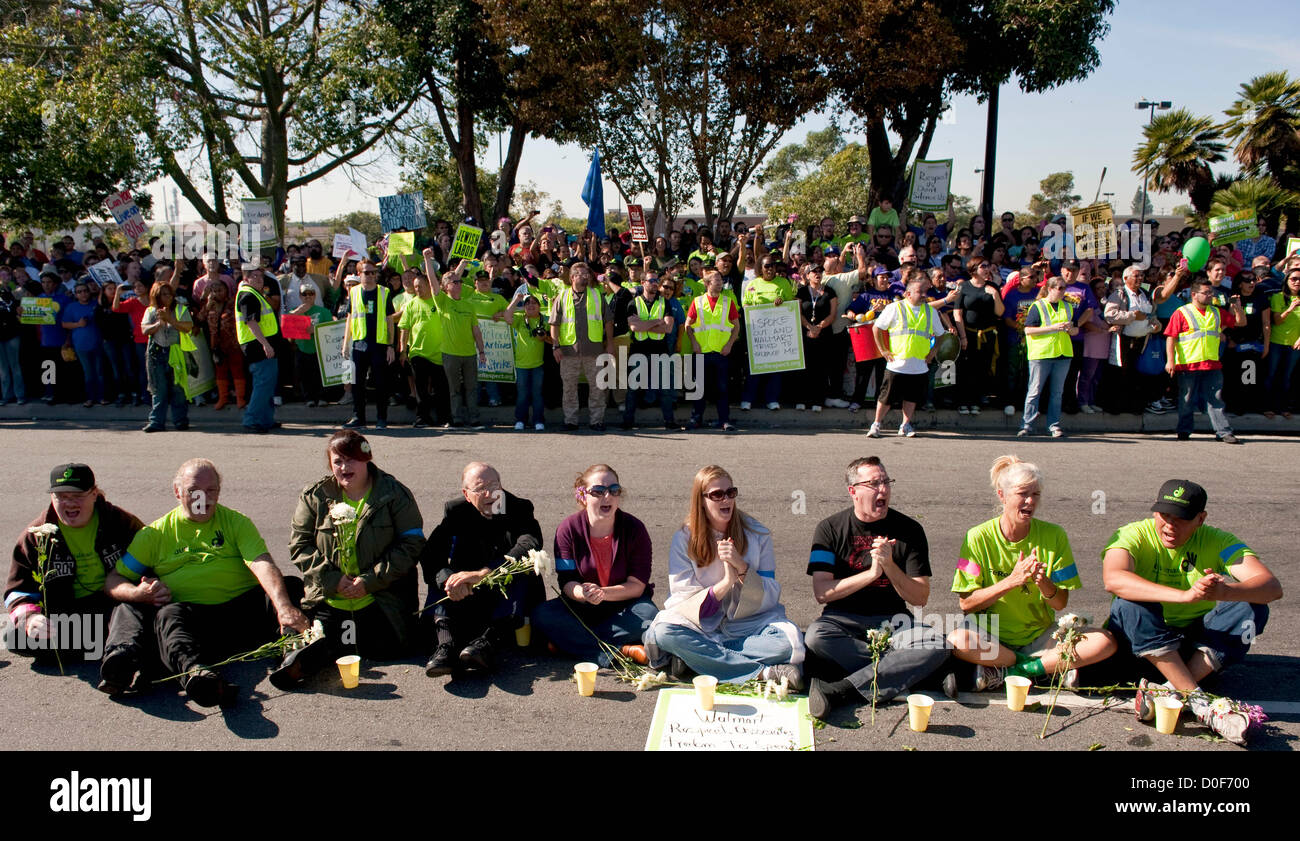 Nov. 23, 2012 - Paramount, California, U.S. - Nine demonstrators engage ...