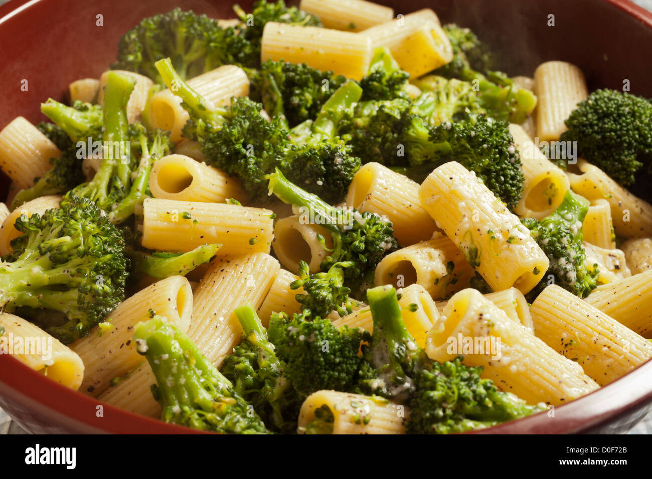 Pasta with broccoli, a traditional Italian/American food Stock Photo ...
