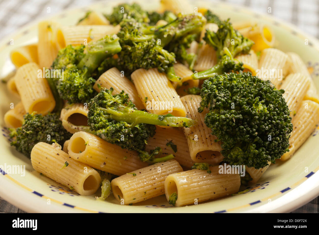 Pasta with broccoli, a traditional Italian/American food Stock Photo ...