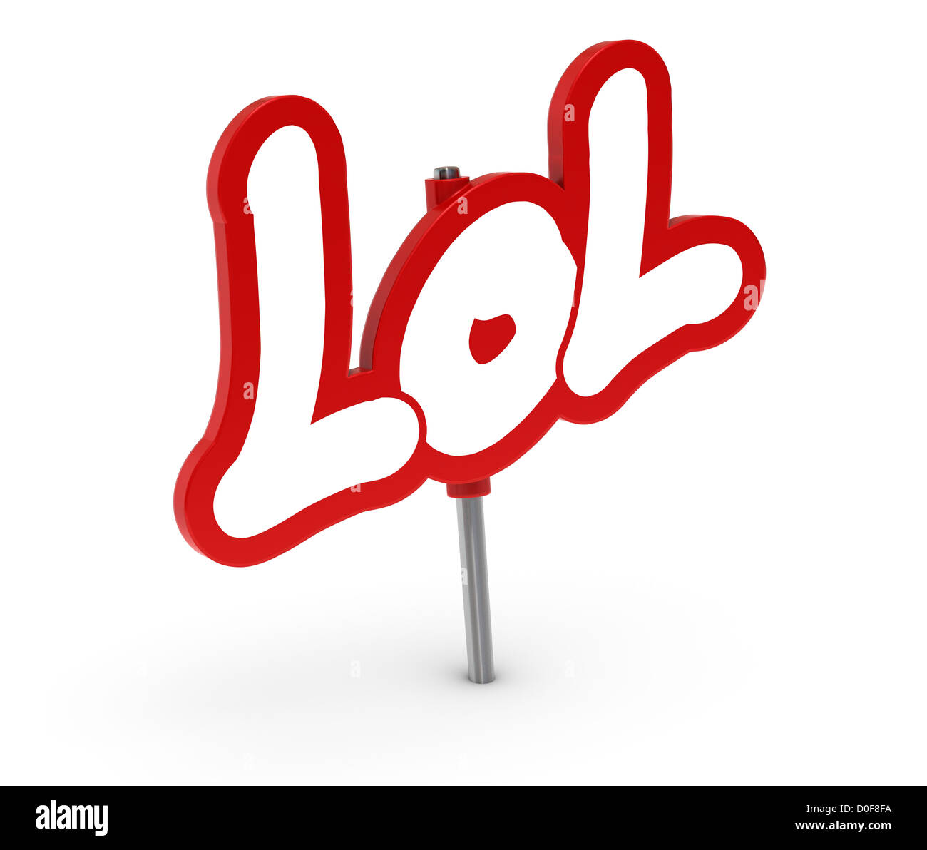 handwritten red lol tag over white background Stock Photo - Alamy