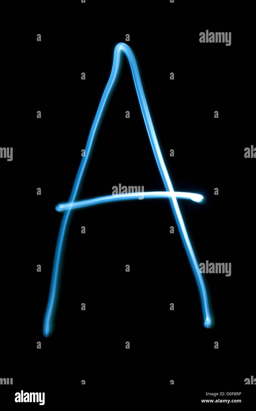 The letter A from natural neon light Stock Photo - Alamy