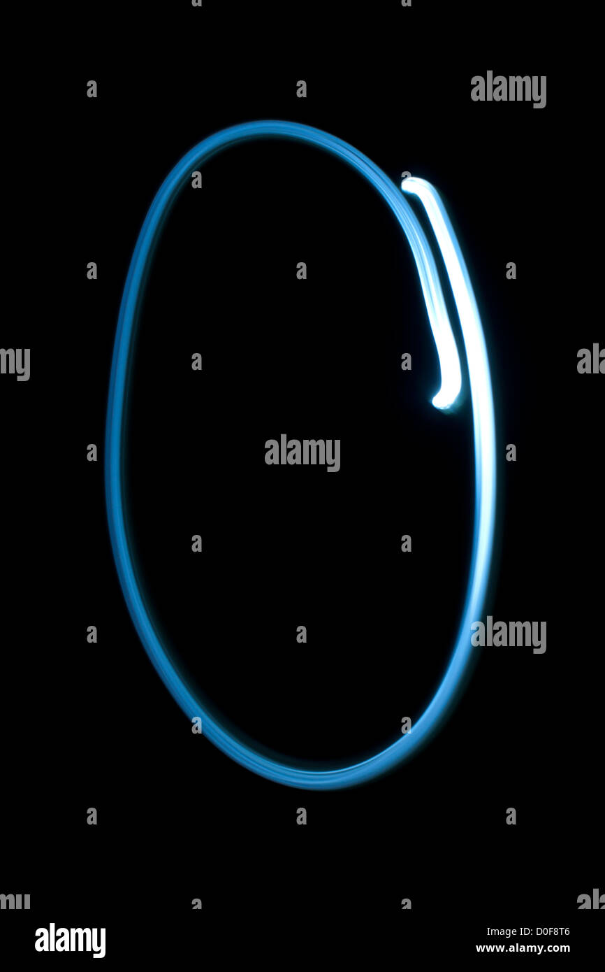 The letter O from natural neon light Stock Photo - Alamy