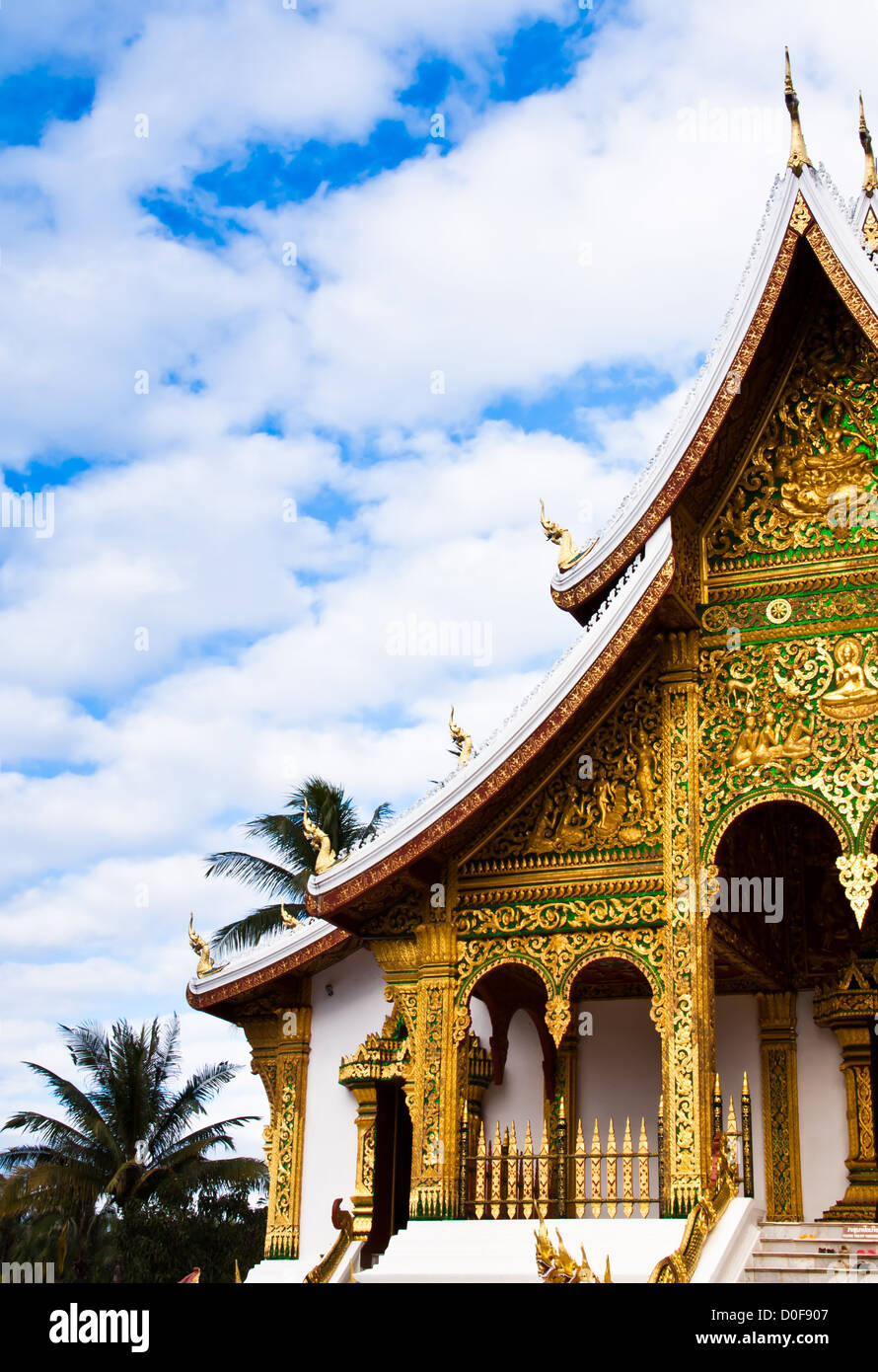 In front of the temple. The stunning architecture in laos Stock Photo ...