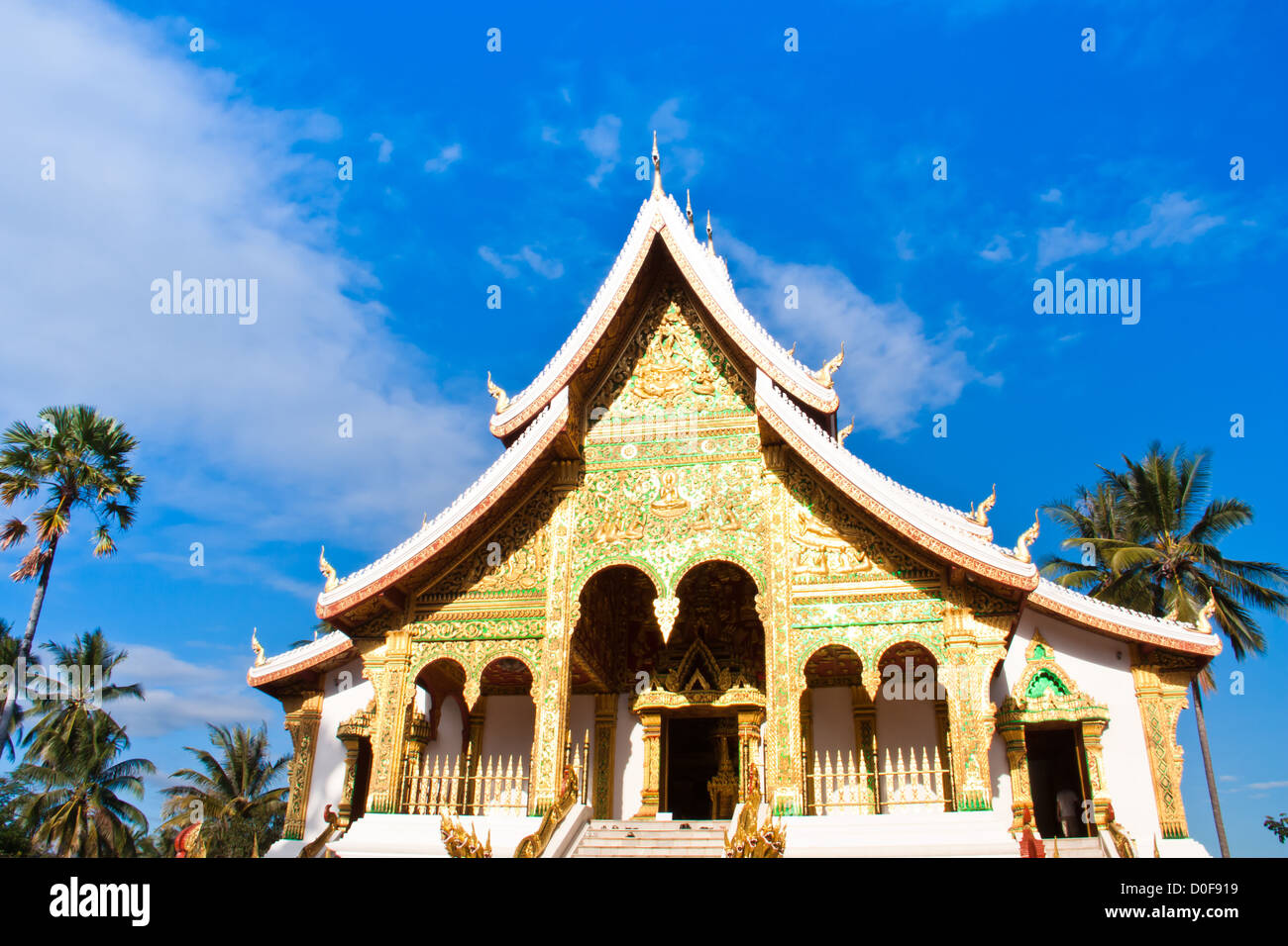 In front of the temple. The stunning architecture in laos Stock Photo ...