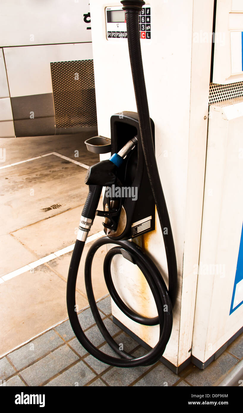 Dispensing fuel place on the podium Stock Photo - Alamy