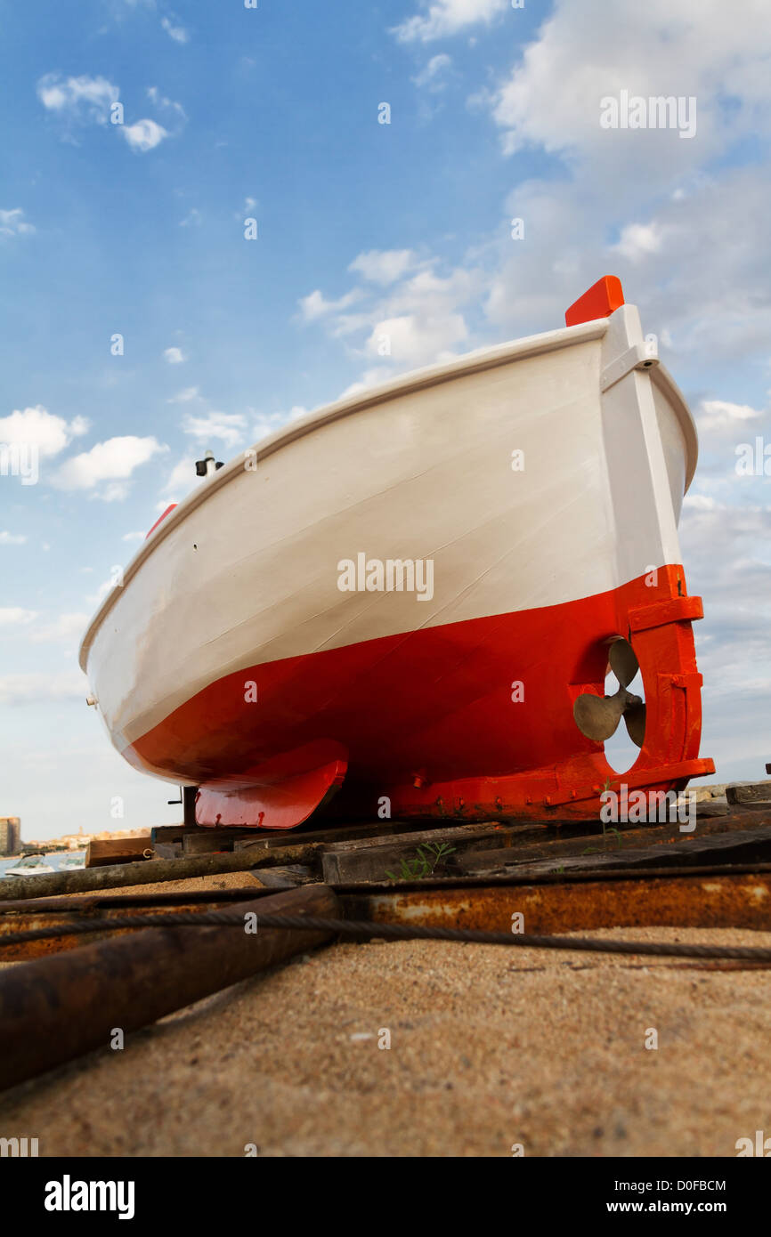 Typical Spanish boat at Costa Brava Stock Photo - Alamy