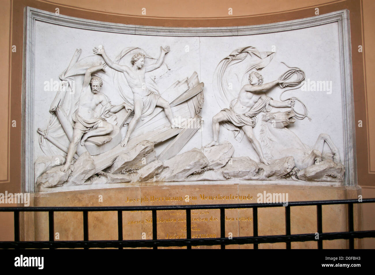 Classical frieze, "Senfbüchse" "mustard pot" flood memorial to Joseph ...