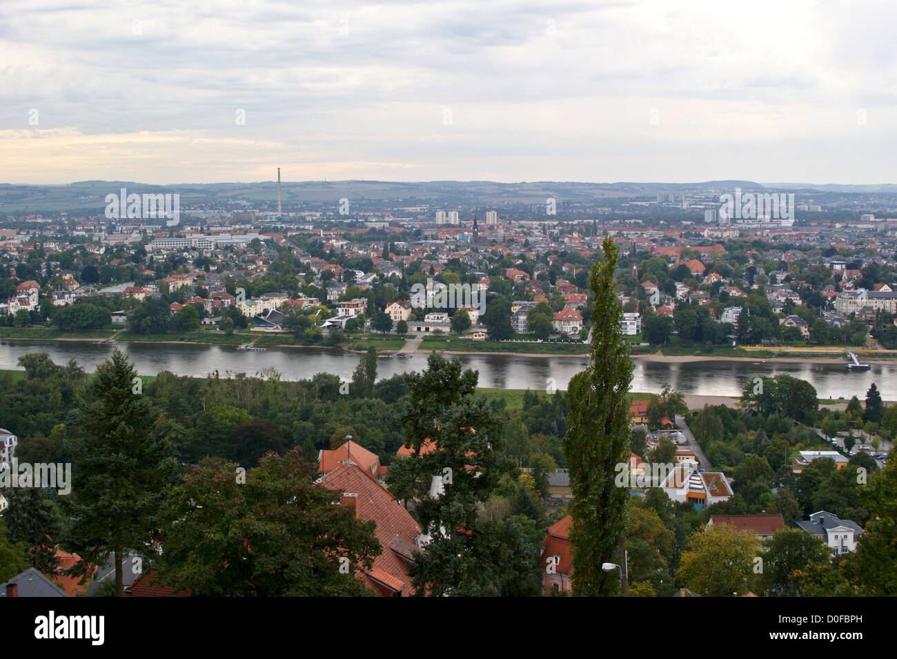 Landscape view of the Erzgebirge. Ore Mountains, from Loschwitz ...