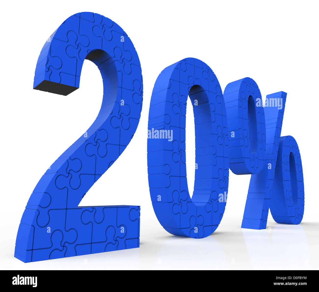 20% Puzzle Shows Twenty Percent Reduction And Clearance Stock Photo - Alamy