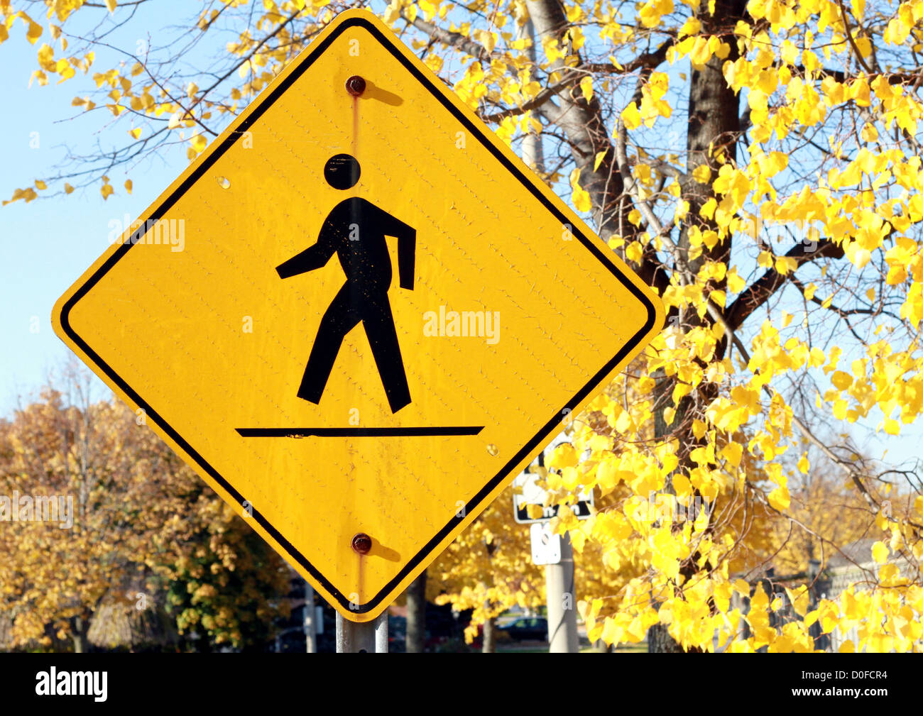 Pedestrian Road Sign Stock Photo - Alamy