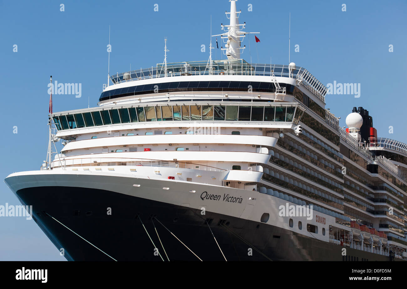 ship's BRIDGE on Cunard Liner Queen Victoria alongside Dubrovnik ...