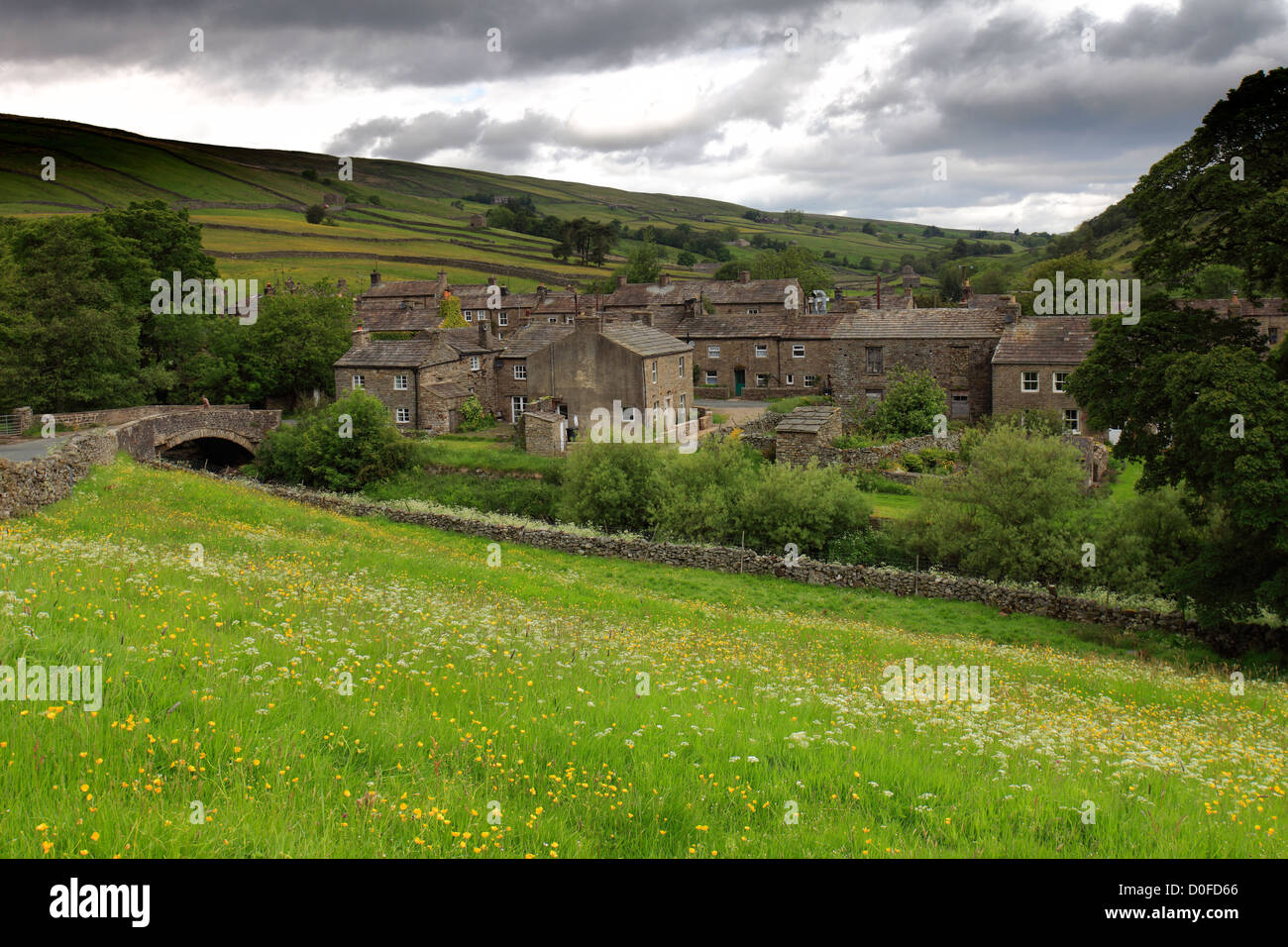 Thwaite village, Swaledale; Yorkshire Dales National Park, England ...