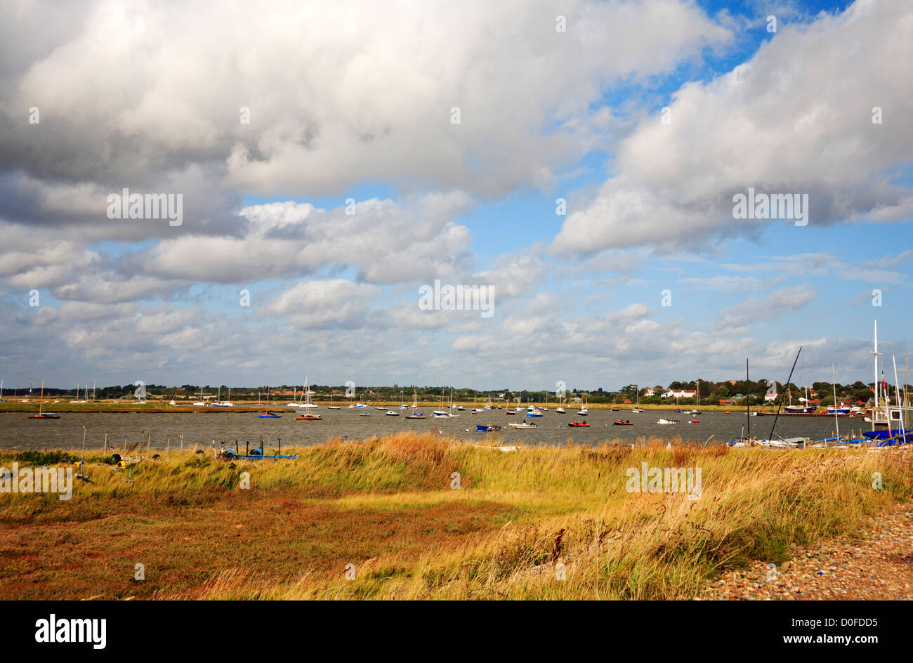 A bend in the River Alde at Slaughden near Aldeburgh, Suffolk, England ...