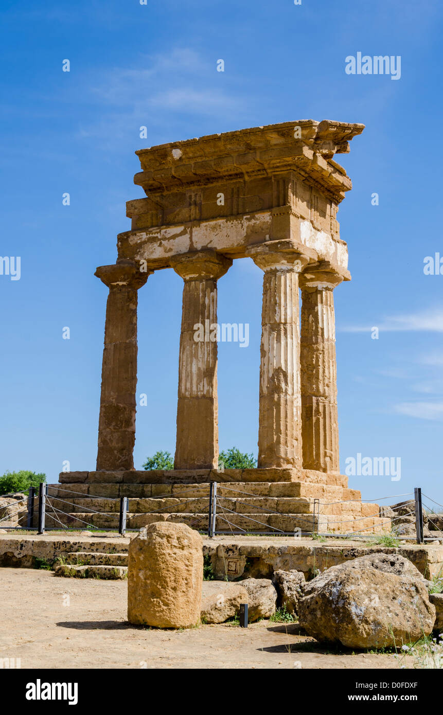 Temple of Castor and Pollux in Agrigento, Italy Stock Photo - Alamy