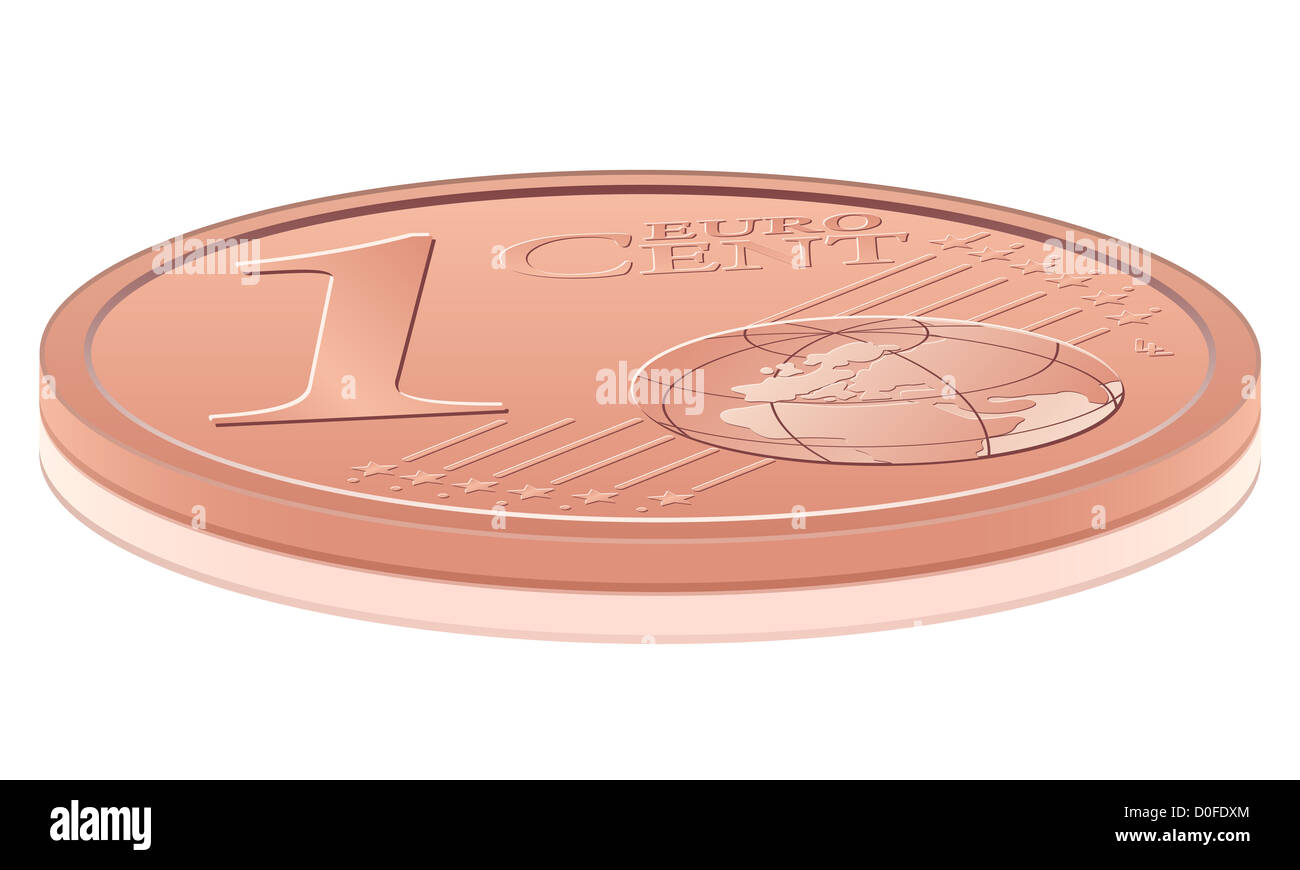 Euro coin on white background. Vector illustration Stock Photo - Alamy