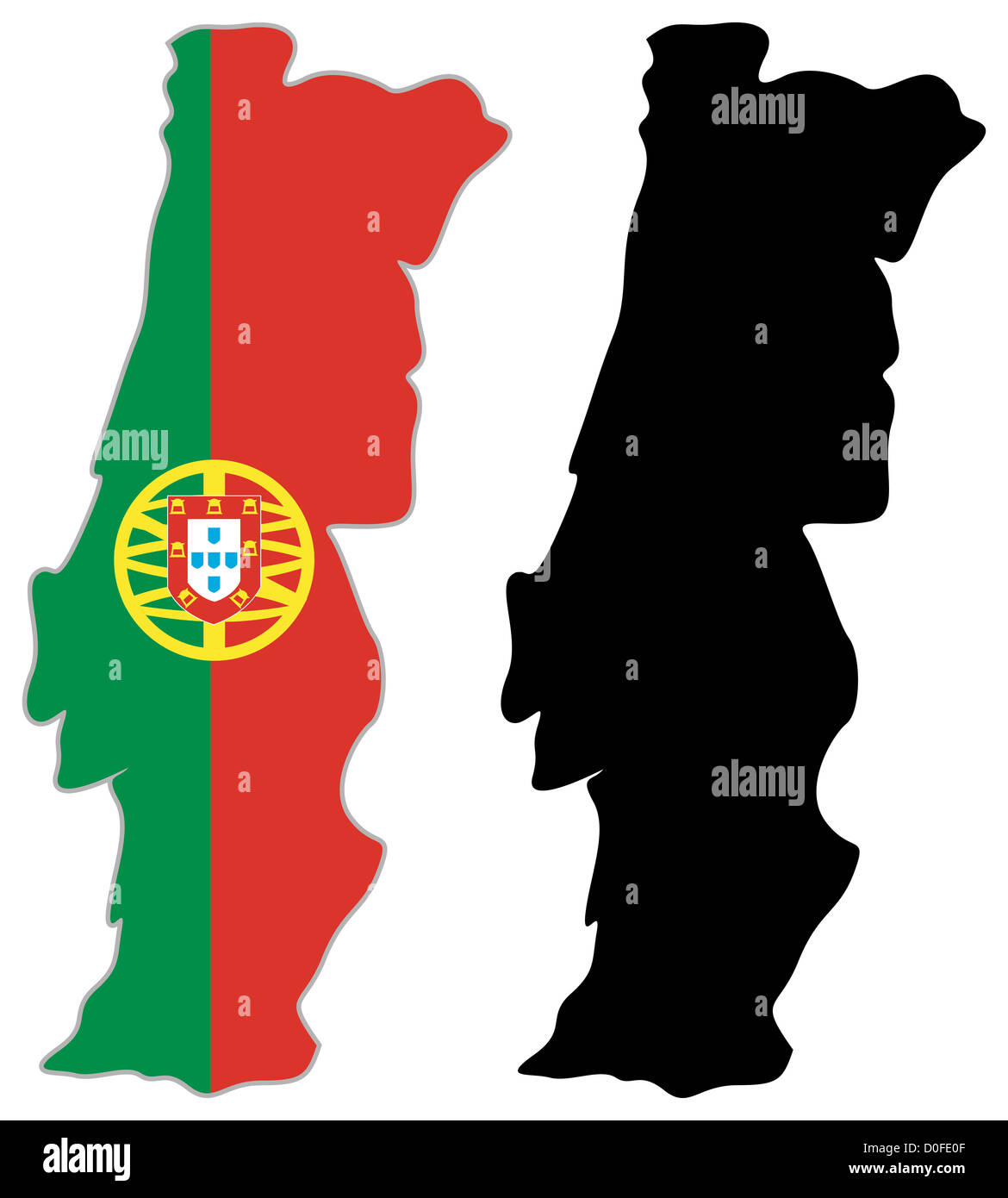 Portugal map flag on a white background. Vector illustrator Stock Photo ...